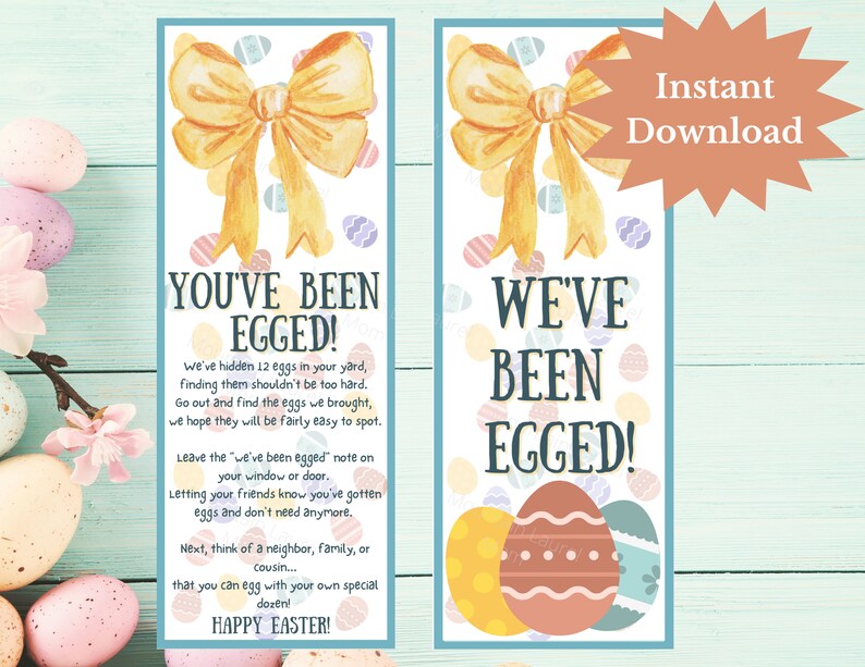 You've Been Egged Easter Printable for Kids, Easter Egg Hunt Printable ...