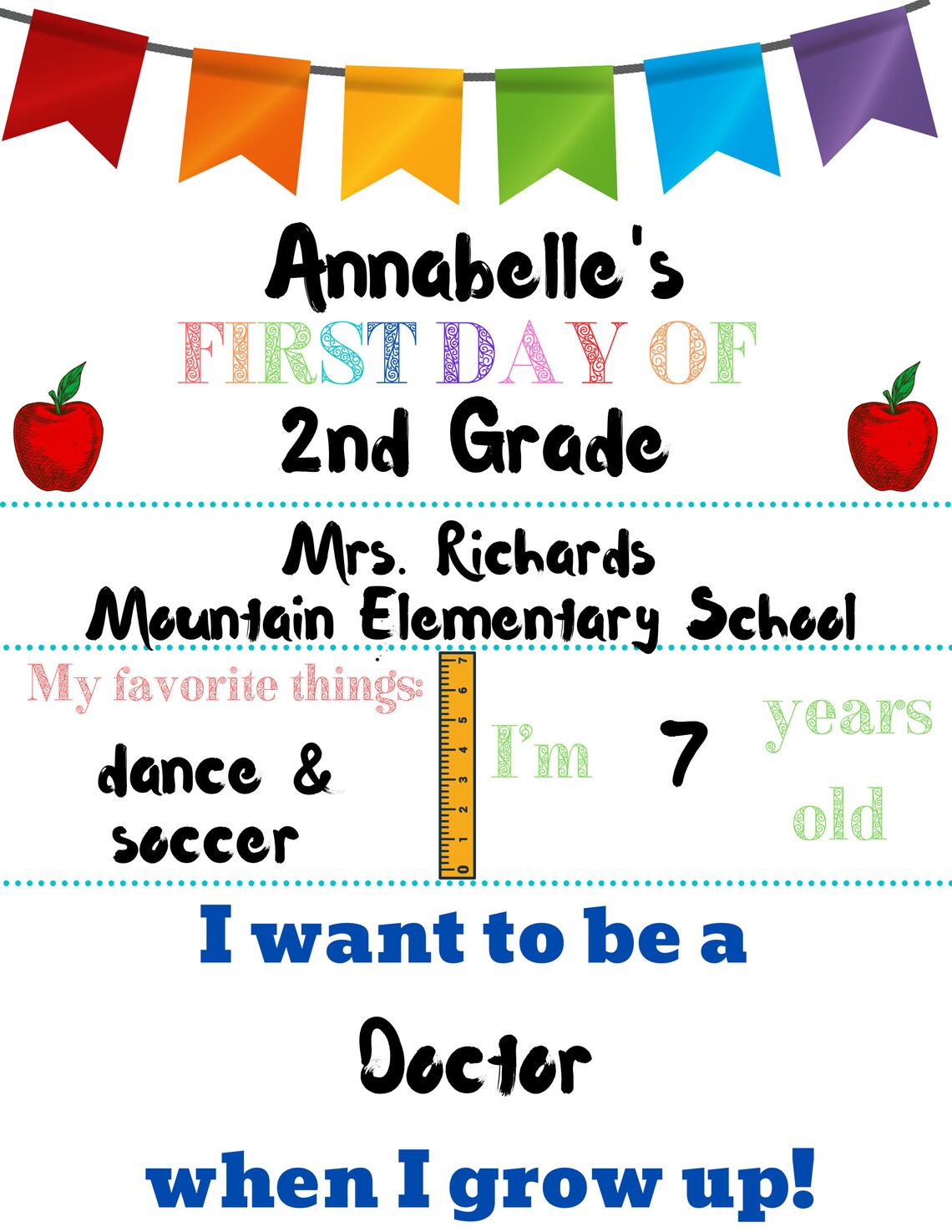 First Day of School Printable, Fill in the Blank Back to School ...
