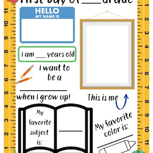 Back to School All About Me, Back to School Printable, School Activity ...