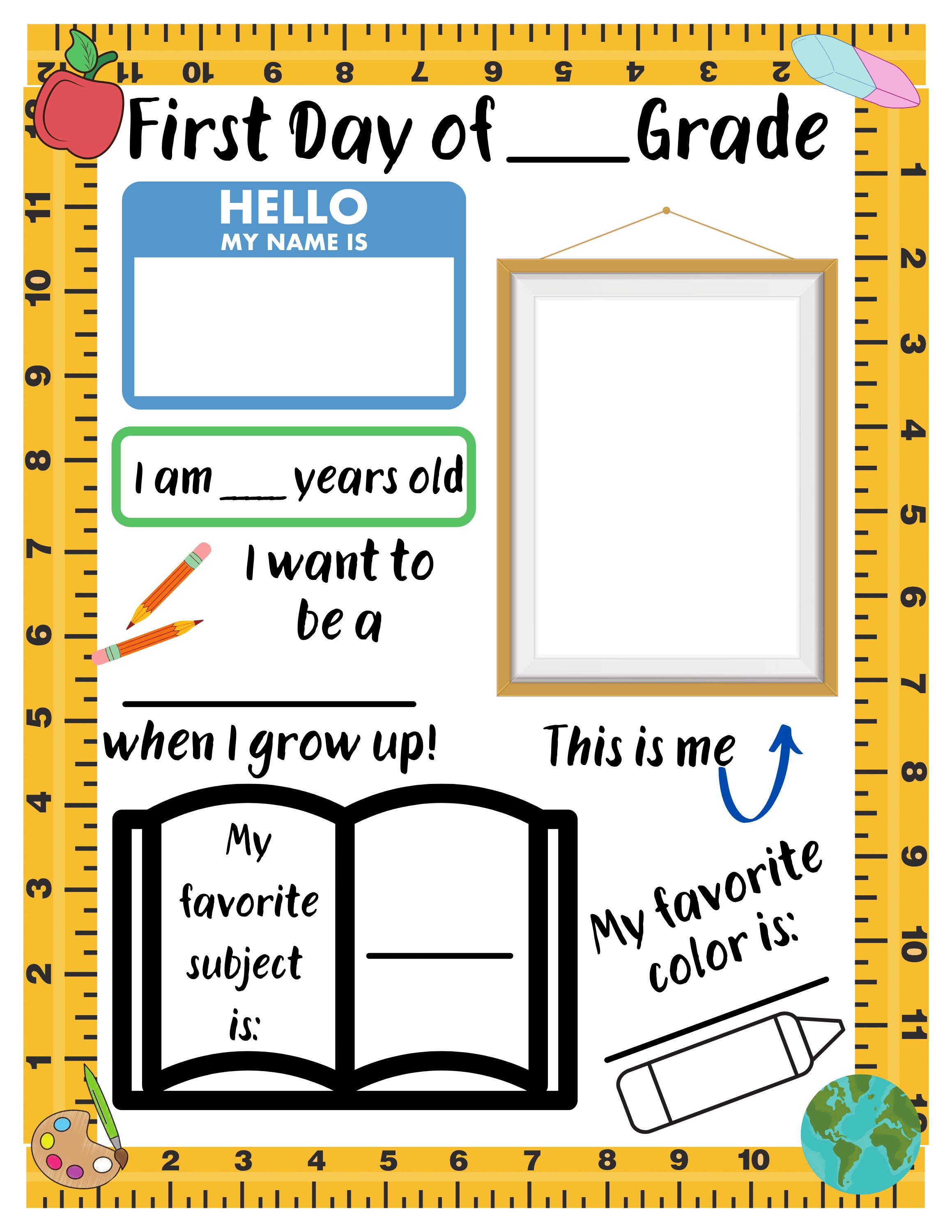 Back to School All About Me, Back to School Printable, School Activity ...