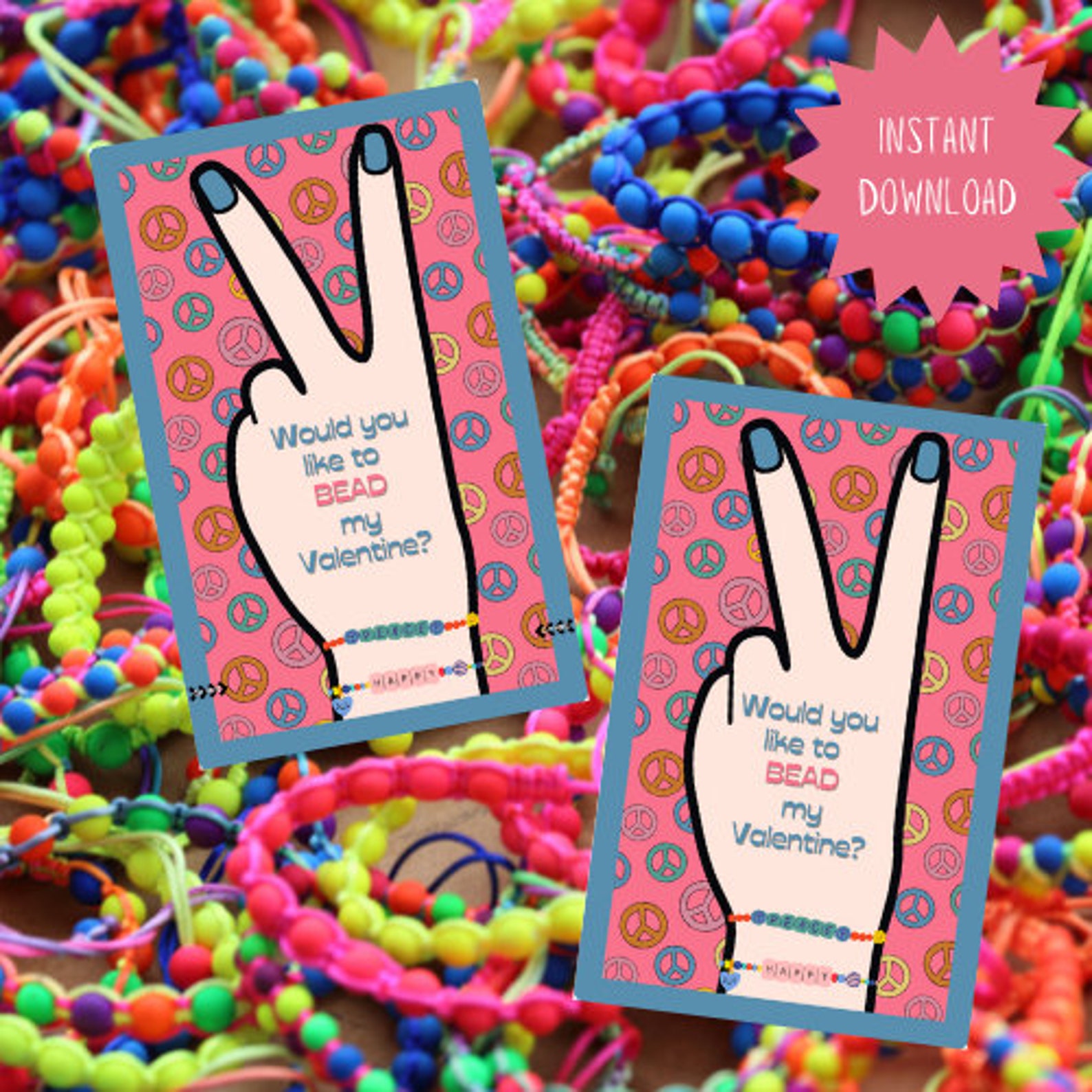 Friendship Bracelet Valentine Card, Bracelet Valentine, Pop Singer ...