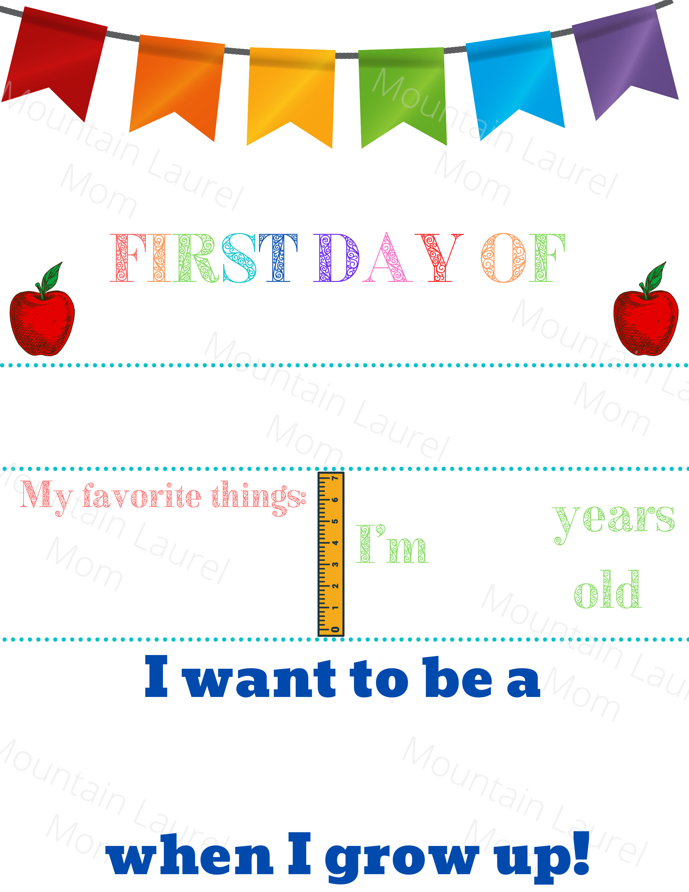 First Day of School Printable, Fill in the Blank Back to School ...
