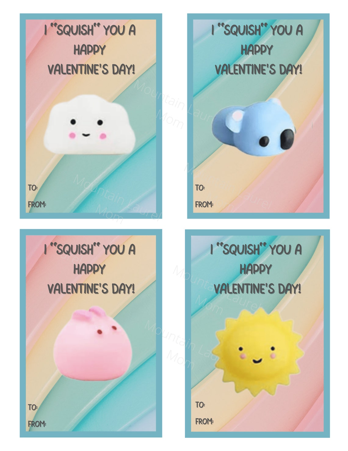 Squishy Valentine, Valentine for Kids, Fidget Valentine, Kids Valentine ...