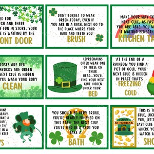 St Patricks Day Scavenger Hunt Clues, Leprechaun Hunt, Indoor Activity ...
