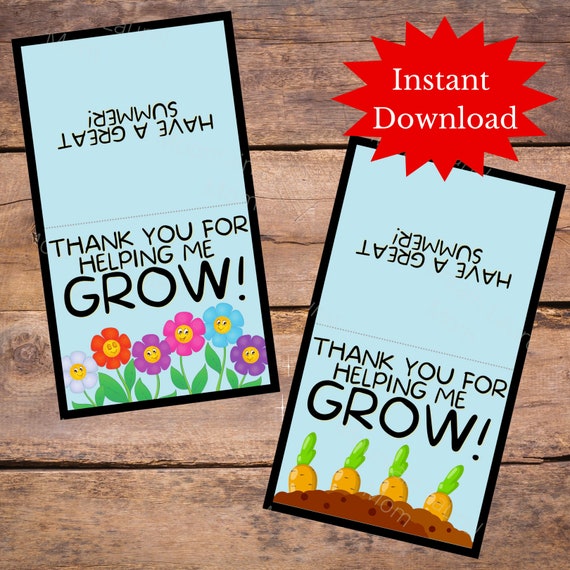 Seed Thank You Card Seed Thank You Card for Teachers Seed - Etsy