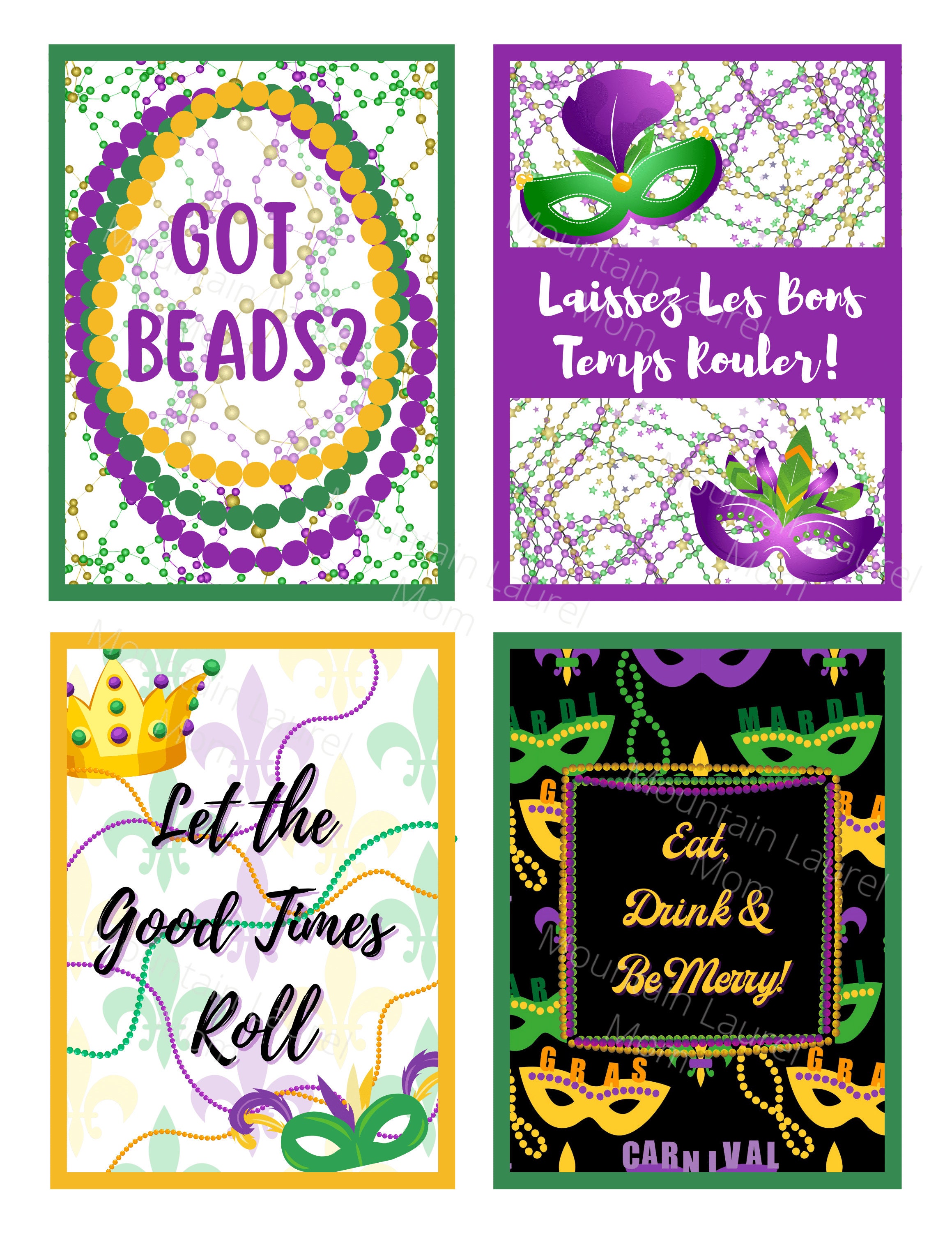 Mardi Gras Wine Label, Mardi Gras Digital Printable, Mardi Gras Party ...