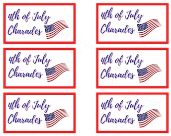 4th of July Charades, 4th of July Pictionary Game, 4th of July Games ...
