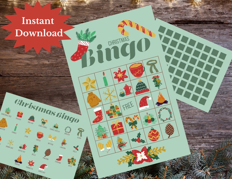 Christmas Bingo, Christmas Party Activity, Christmas Printable Activity ...