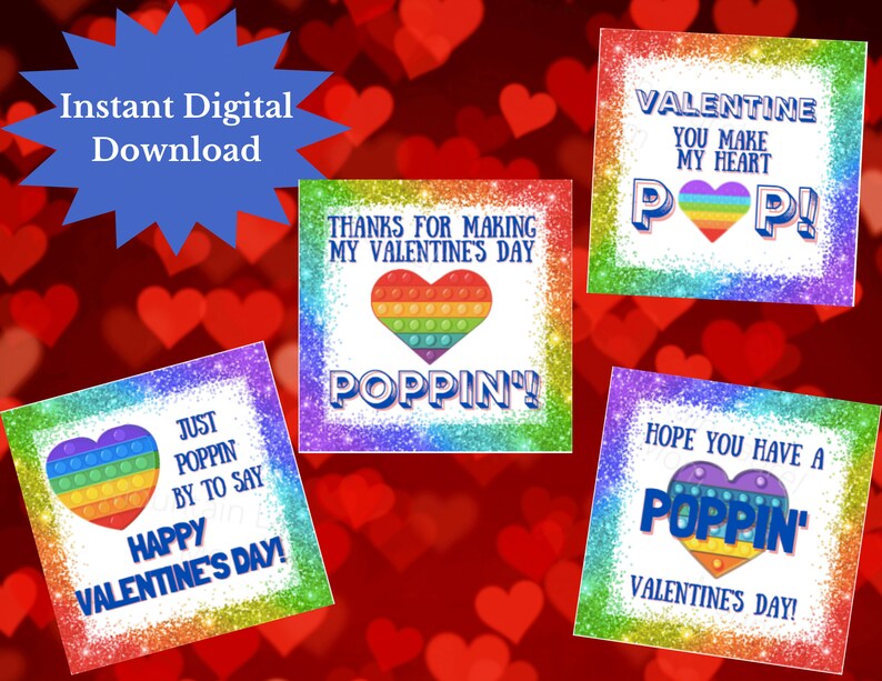 Valentine Card, Pop It, Valentine for Kids, Pop It Fidget, Kids ...