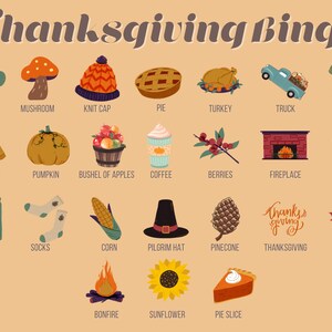 Thanksgiving Bingo, Thanksgiving Dinner Activity, Thanksgiving ...