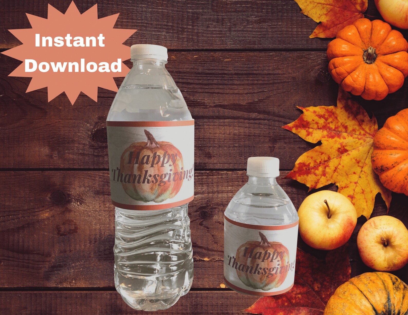 Printable Thanksgiving Water Bottle Labels Decoration, Thanksgiving ...