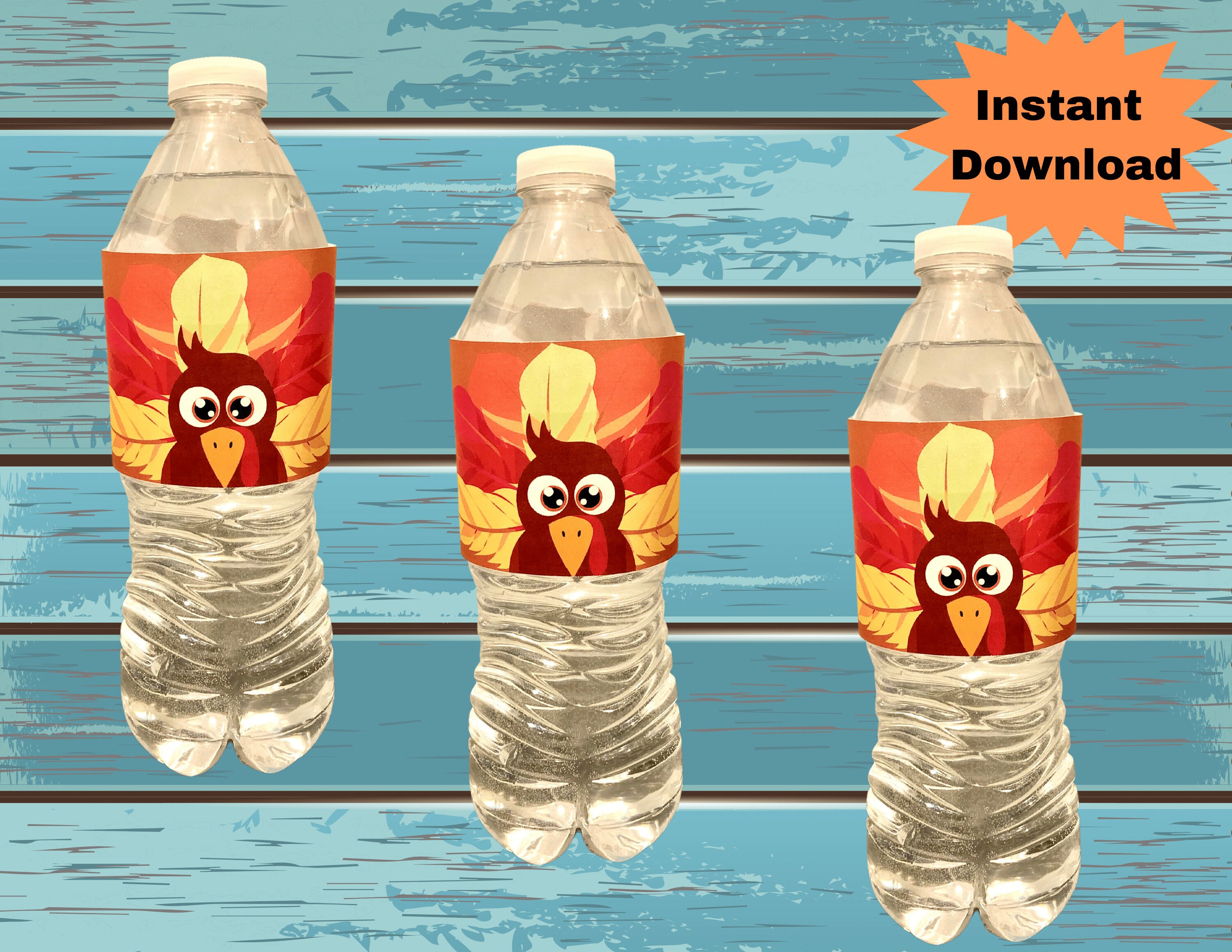 Printable Thanksgiving, Water Bottle Labels, Thanksgiving Decoration ...