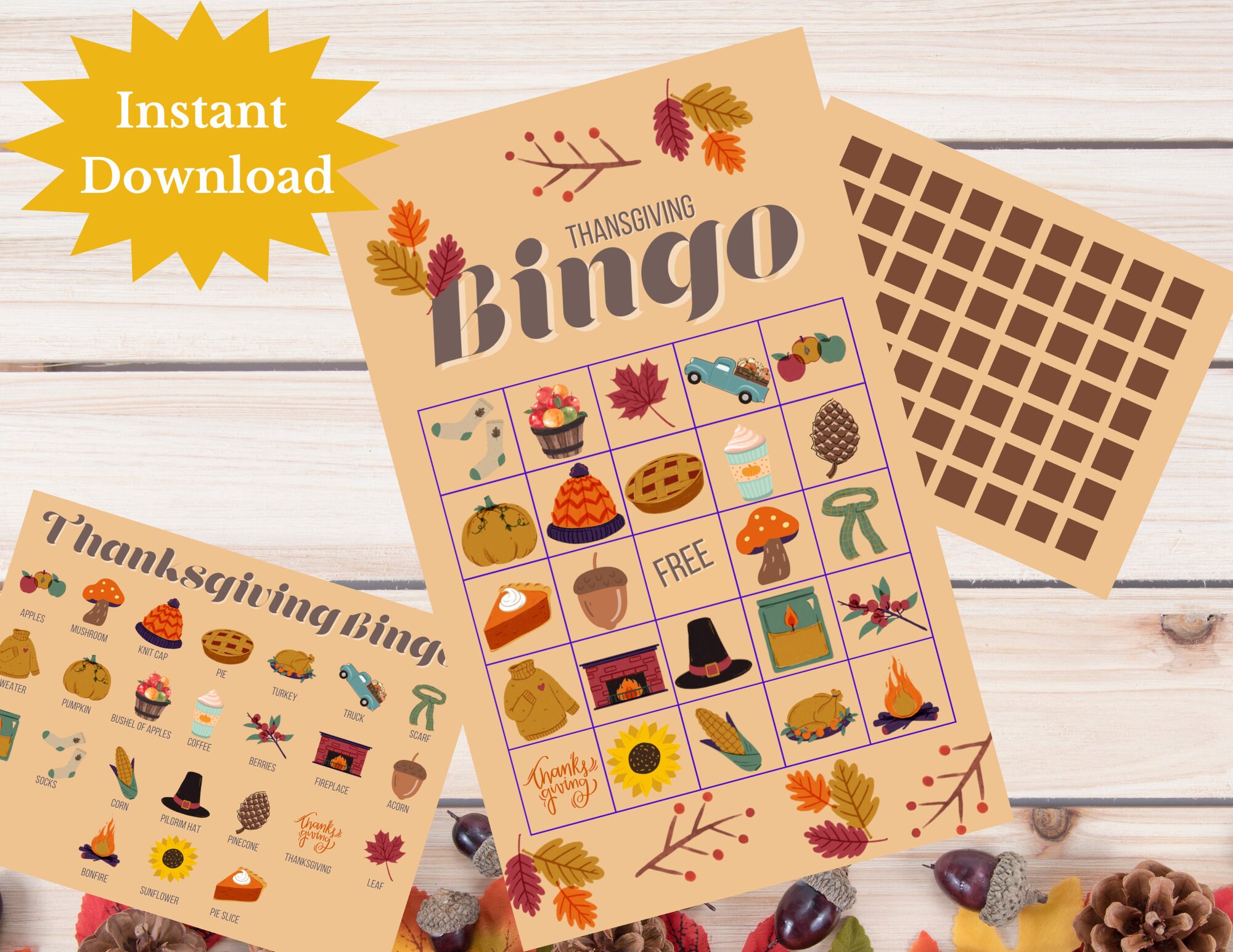 Thanksgiving Bingo, Thanksgiving Dinner Activity, Thanksgiving ...