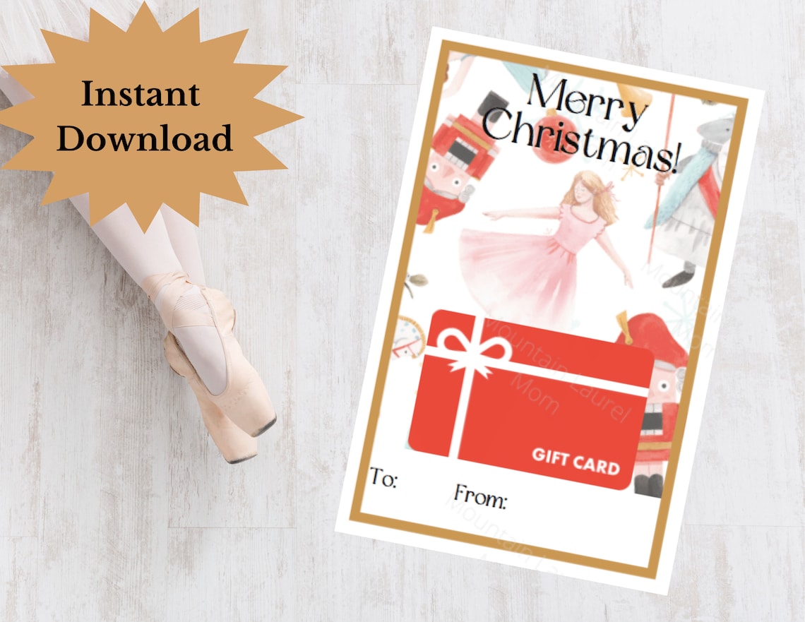 Dance Teacher Gift, Printable Gift Card Holder, Dance Teacher Thank You ...