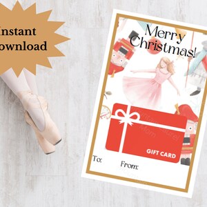 Dance Teacher Gift, Printable Gift Card Holder, Dance Teacher Thank You ...