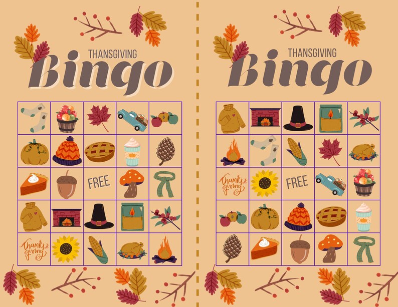 Thanksgiving Bingo, Thanksgiving Dinner Activity, Thanksgiving ...
