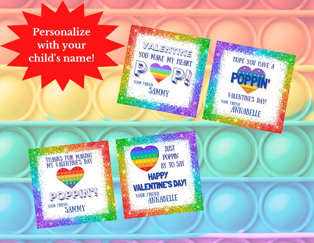 Valentine Card, Pop It, Valentine for Kids, Pop It Fidget, Kids ...