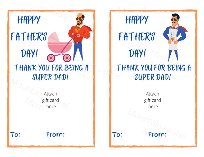 Father's Day Printable Gift Card Holder Father's Day - Etsy