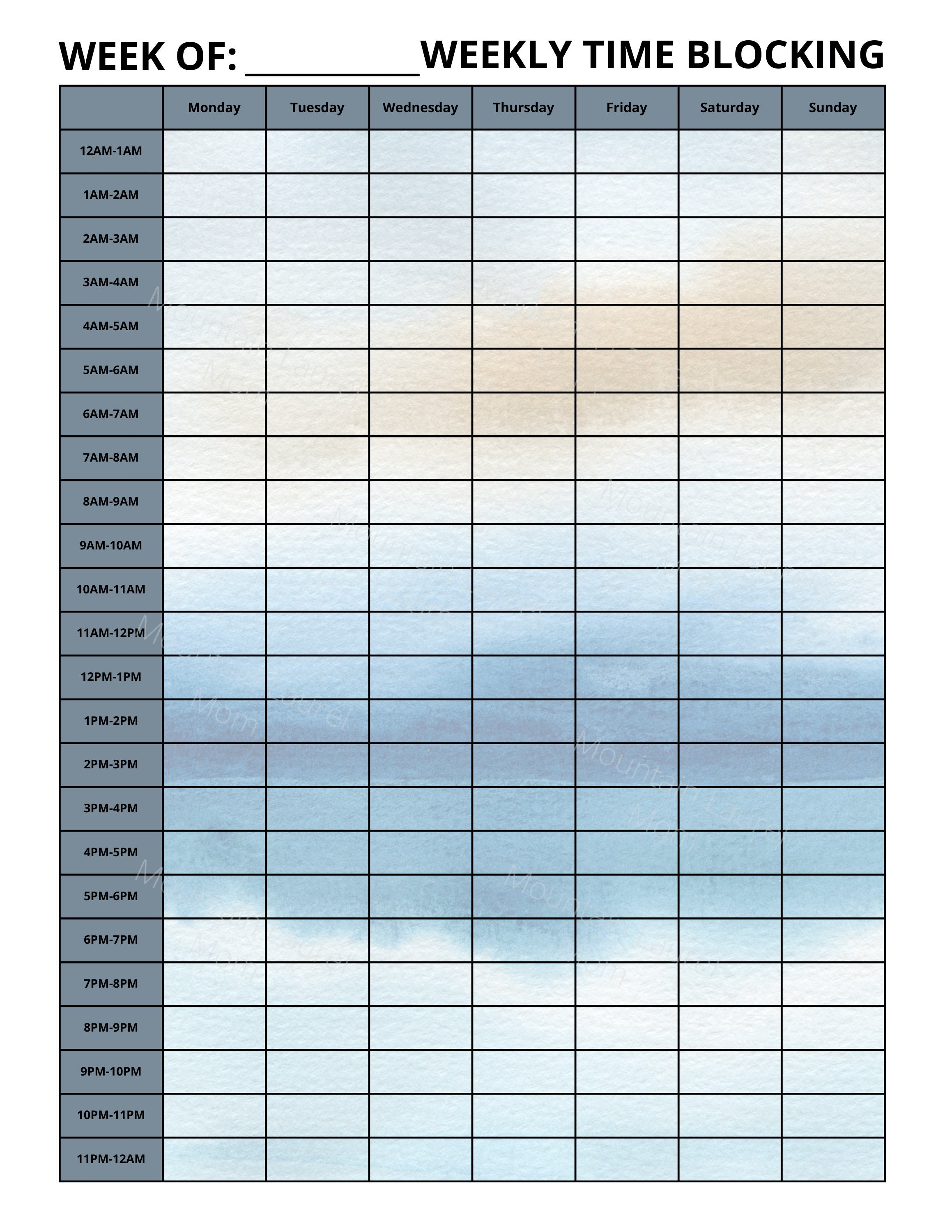Weekly Time Blocking, Time Blocking, Weekly Schedule, Time Management ...