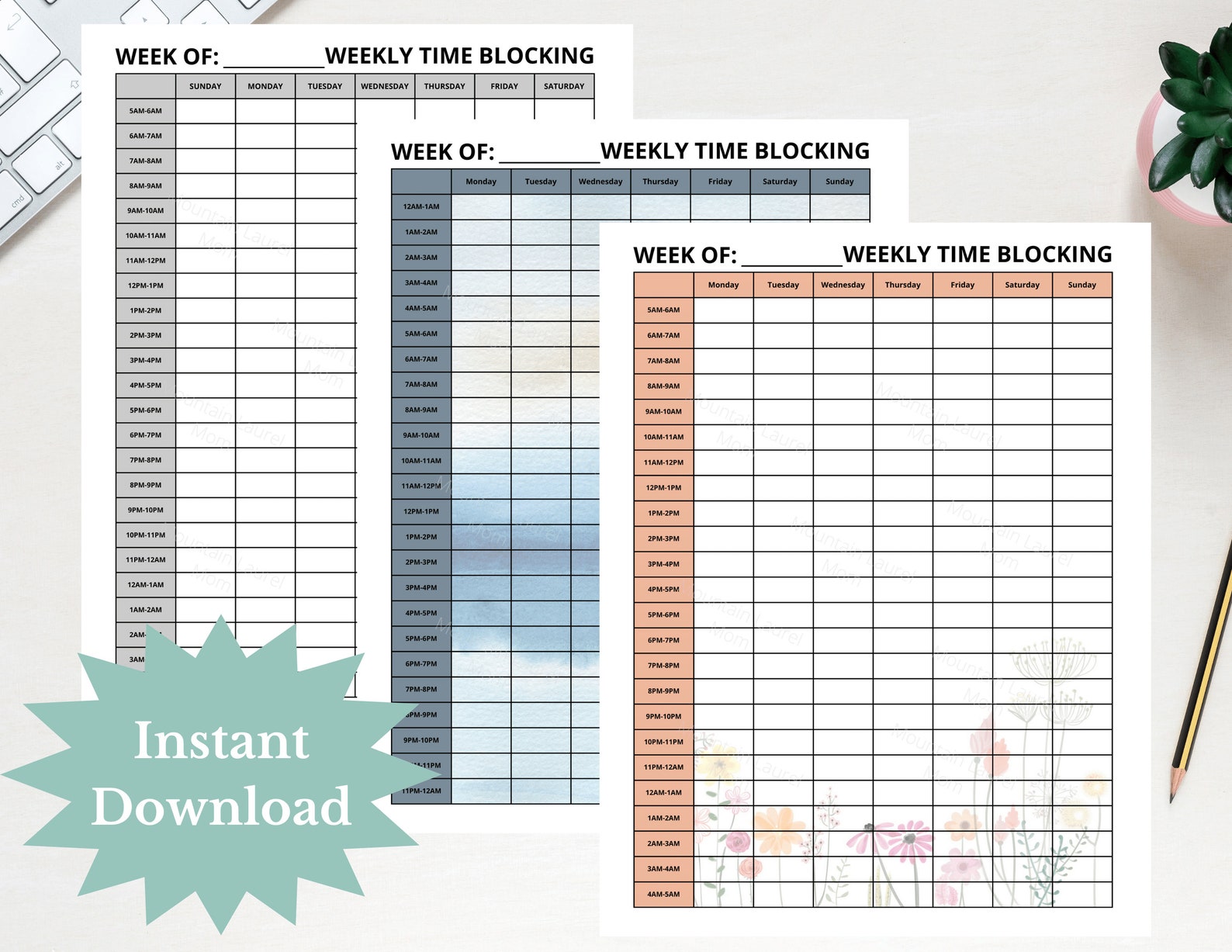 Weekly Time Blocking, Time Blocking, Weekly Schedule, Time Management ...