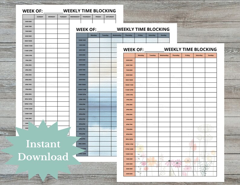 Weekly Time Blocking, Time Blocking, Weekly Schedule, Time Management ...