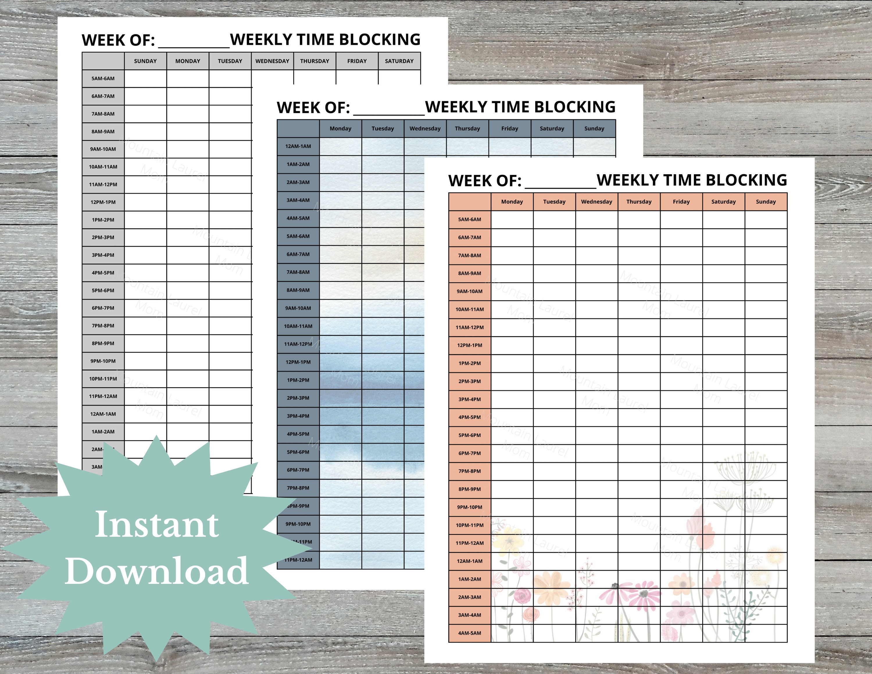 Weekly Time Blocking, Time Blocking, Weekly Schedule, Time Management ...