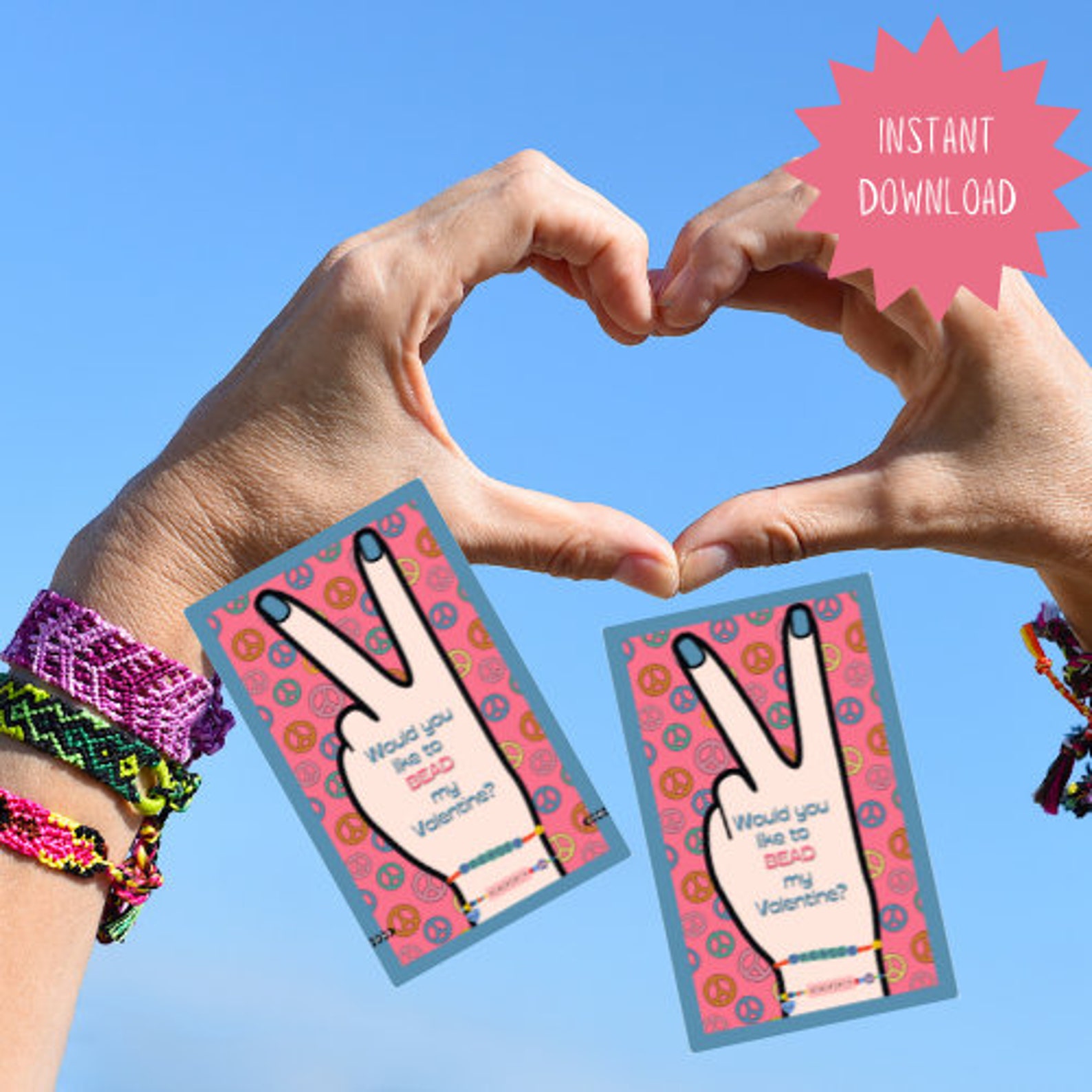 Friendship Bracelet Valentine Card, Bracelet Valentine, Pop Singer ...