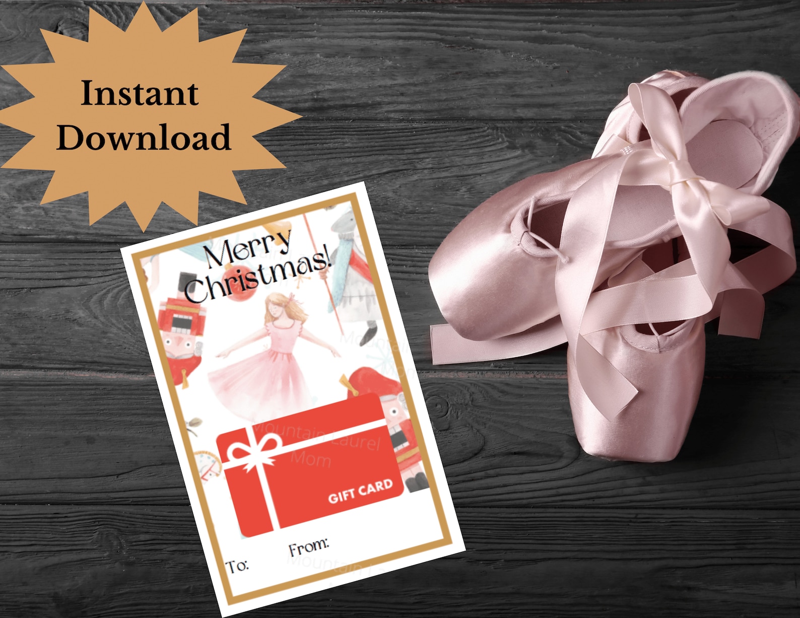 Dance Teacher Gift, Printable Gift Card Holder, Dance Teacher Thank You ...