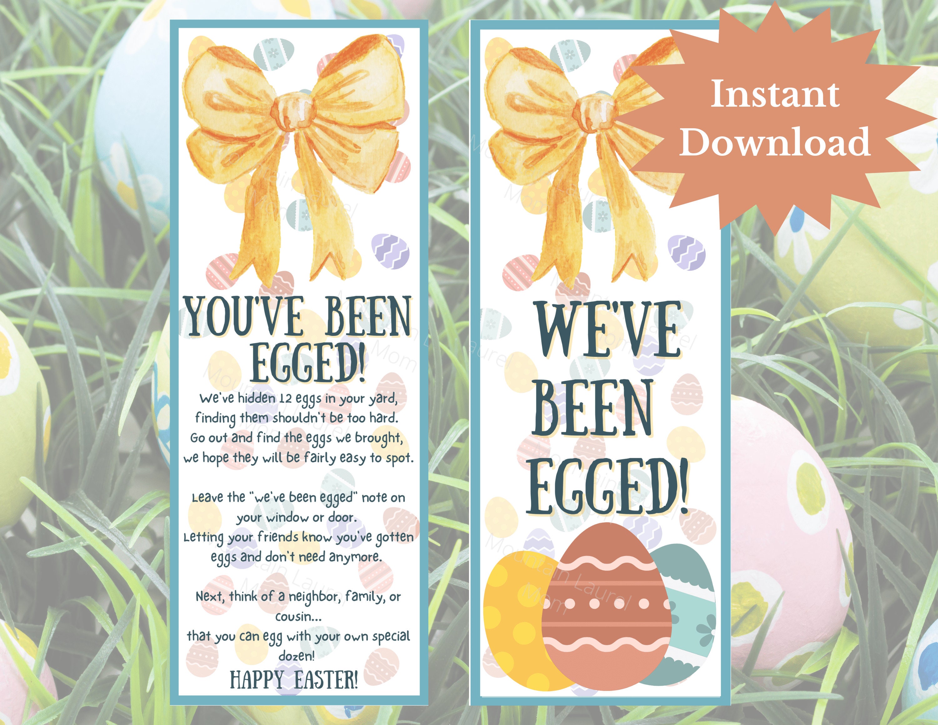 You've Been Egged Easter Printable for Kids, Easter Egg Hunt Printable ...
