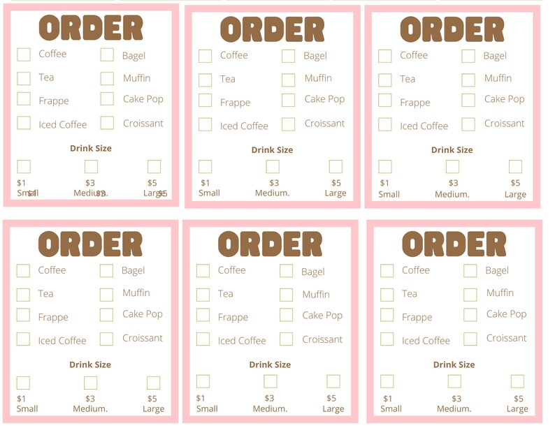 Coffee Shop Pretend Play Printable, Pretend Coffee Shop, Dramatic Play ...