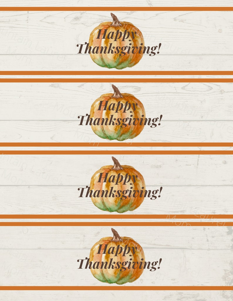 Printable Thanksgiving Water Bottle Labels Decoration, Thanksgiving ...
