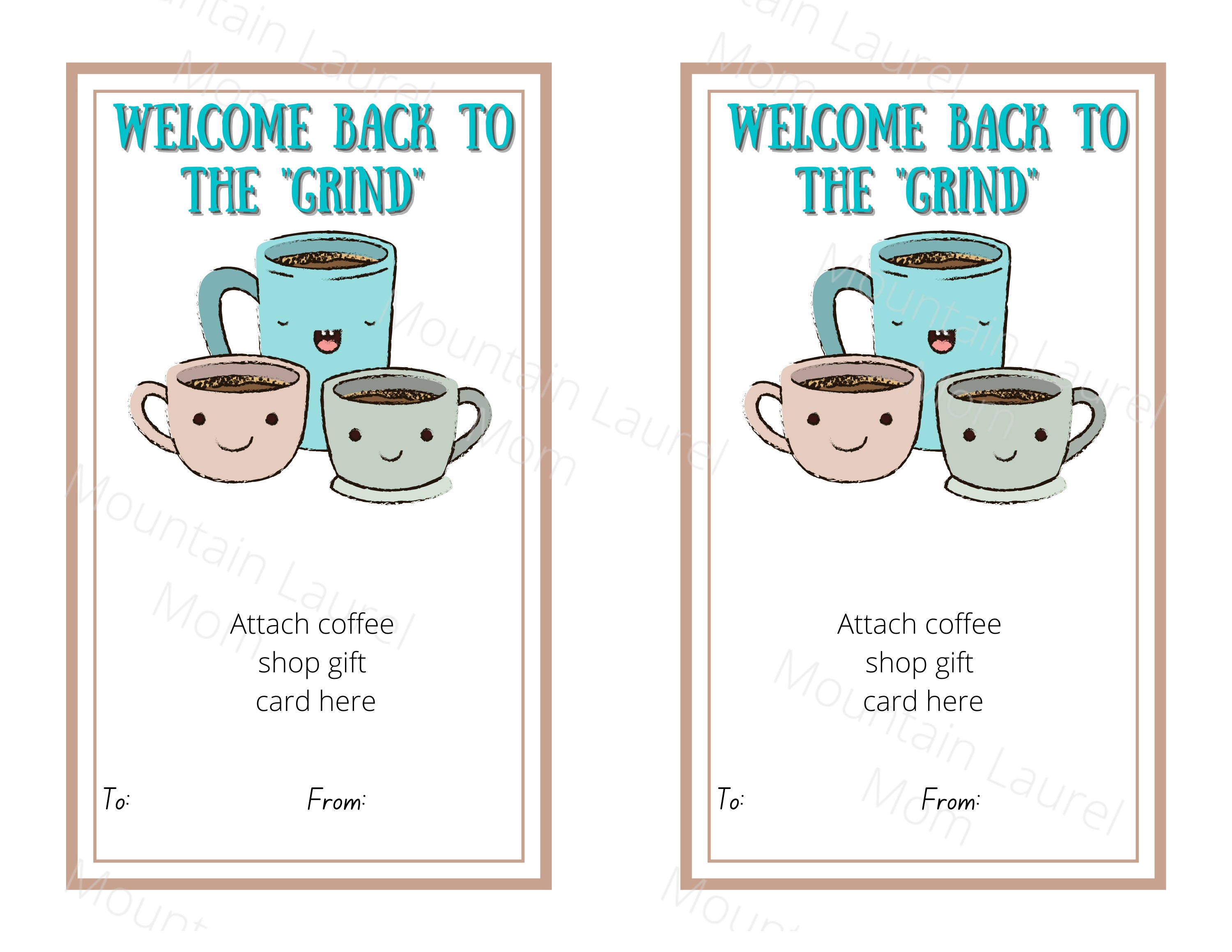 Back to School Printable, Back to School Gift, Printable Gift Card ...