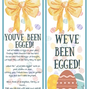 You've Been Egged Easter Printable for Kids, Easter Egg Hunt Printable ...
