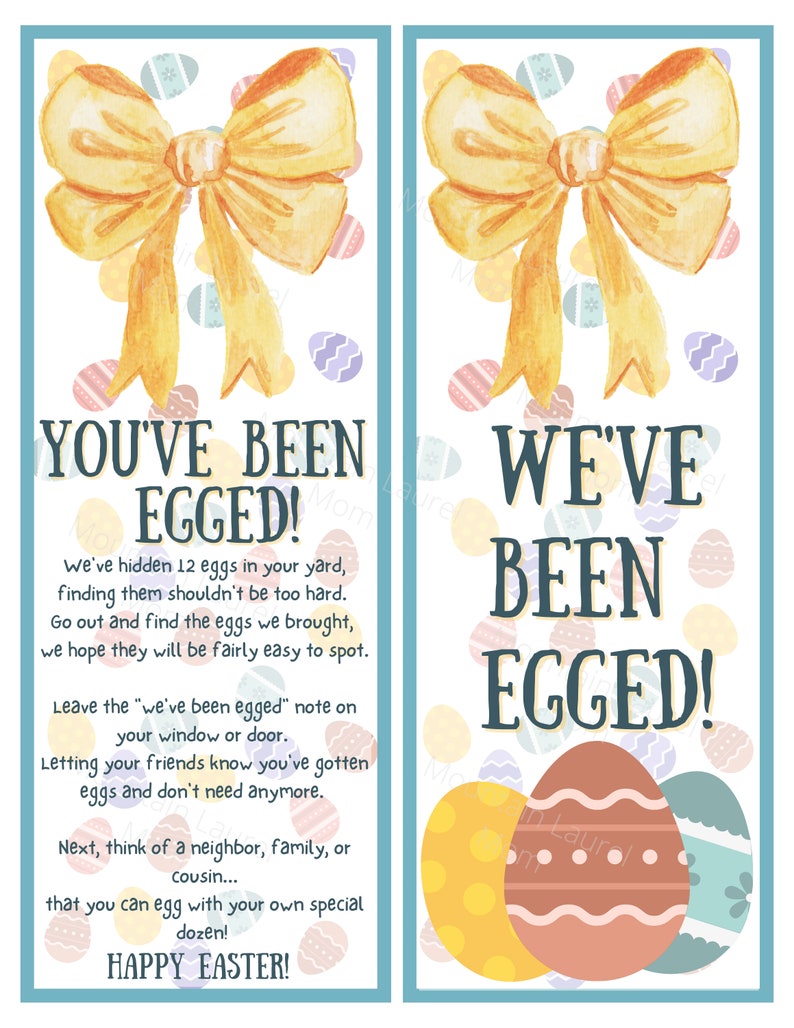You've Been Egged Easter Printable for Kids, Easter Egg Hunt Printable ...