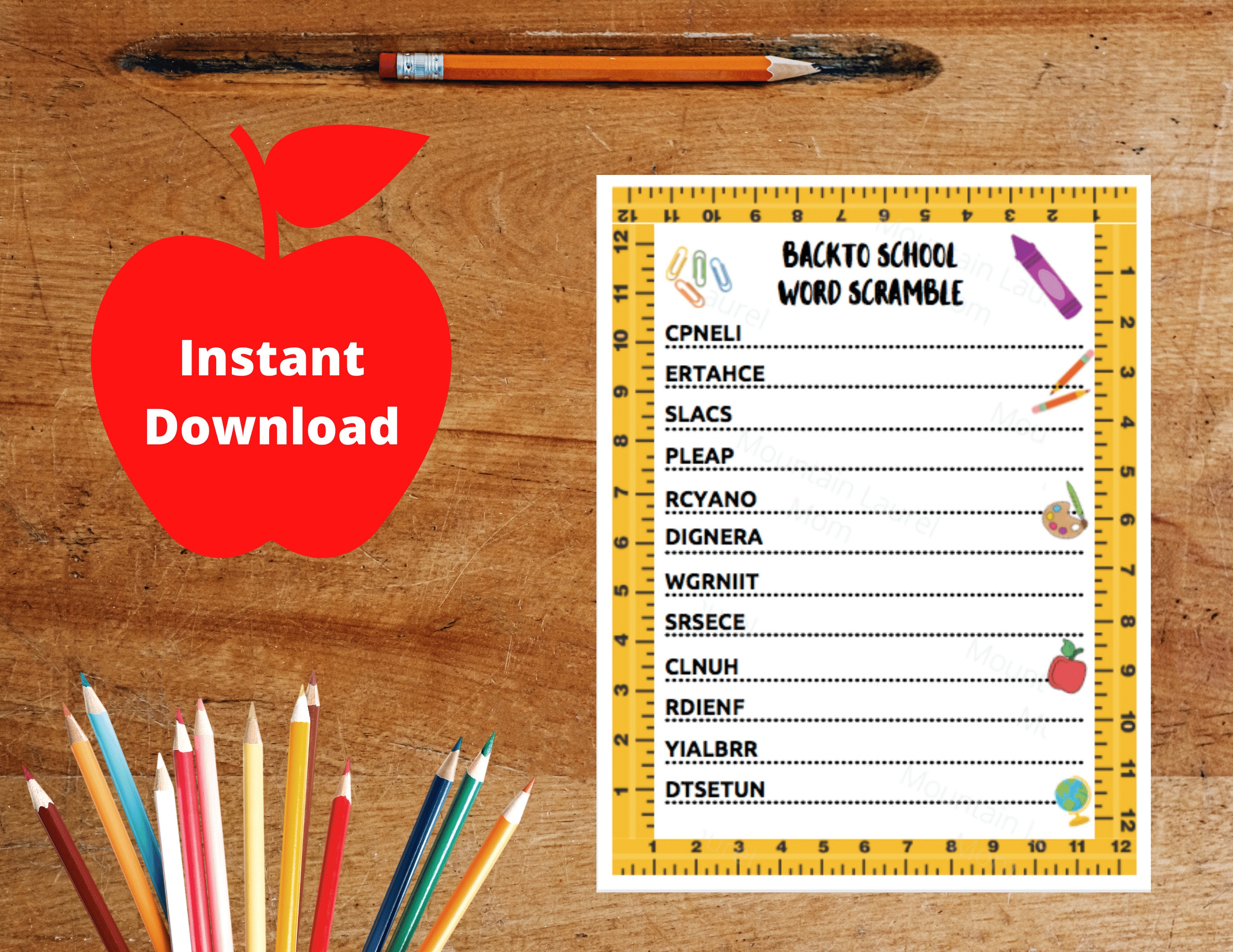 Back to School Word Scramble, Back to School Printable, School Word ...