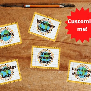 Customizable School Labels, Student Name Tags, Cubby Labels, Class ...