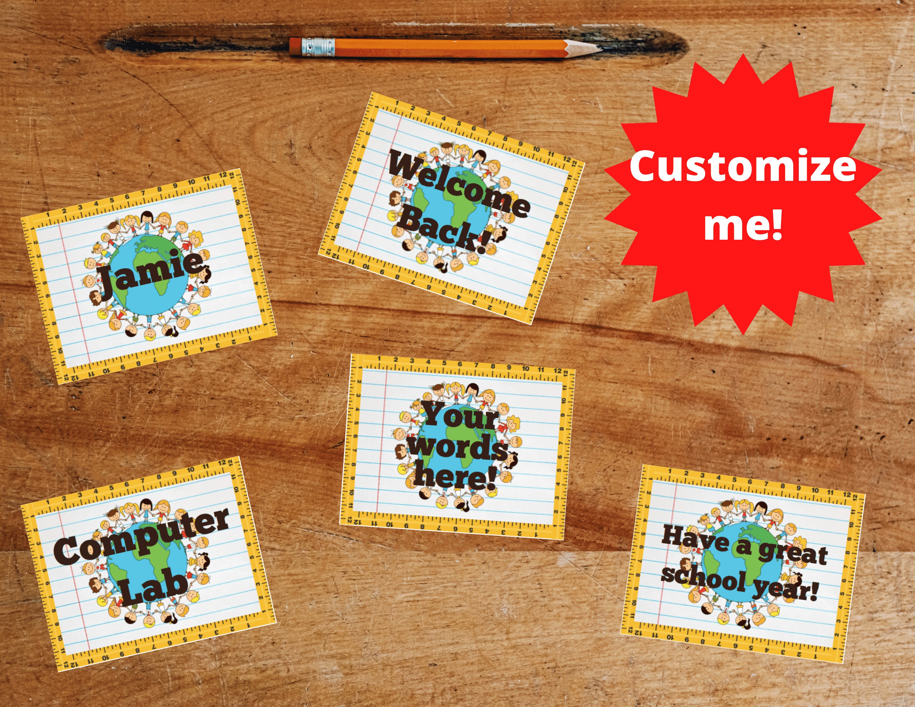 Customizable School Labels, Student Name Tags, Cubby Labels, Class ...