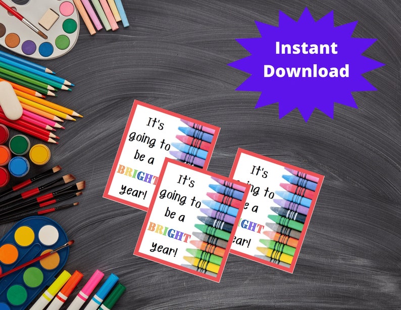 Bright School Year Tag, Back to School Gift Tag, Back to School Year ...