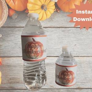 Printable Thanksgiving Water Bottle Labels Decoration, Thanksgiving ...