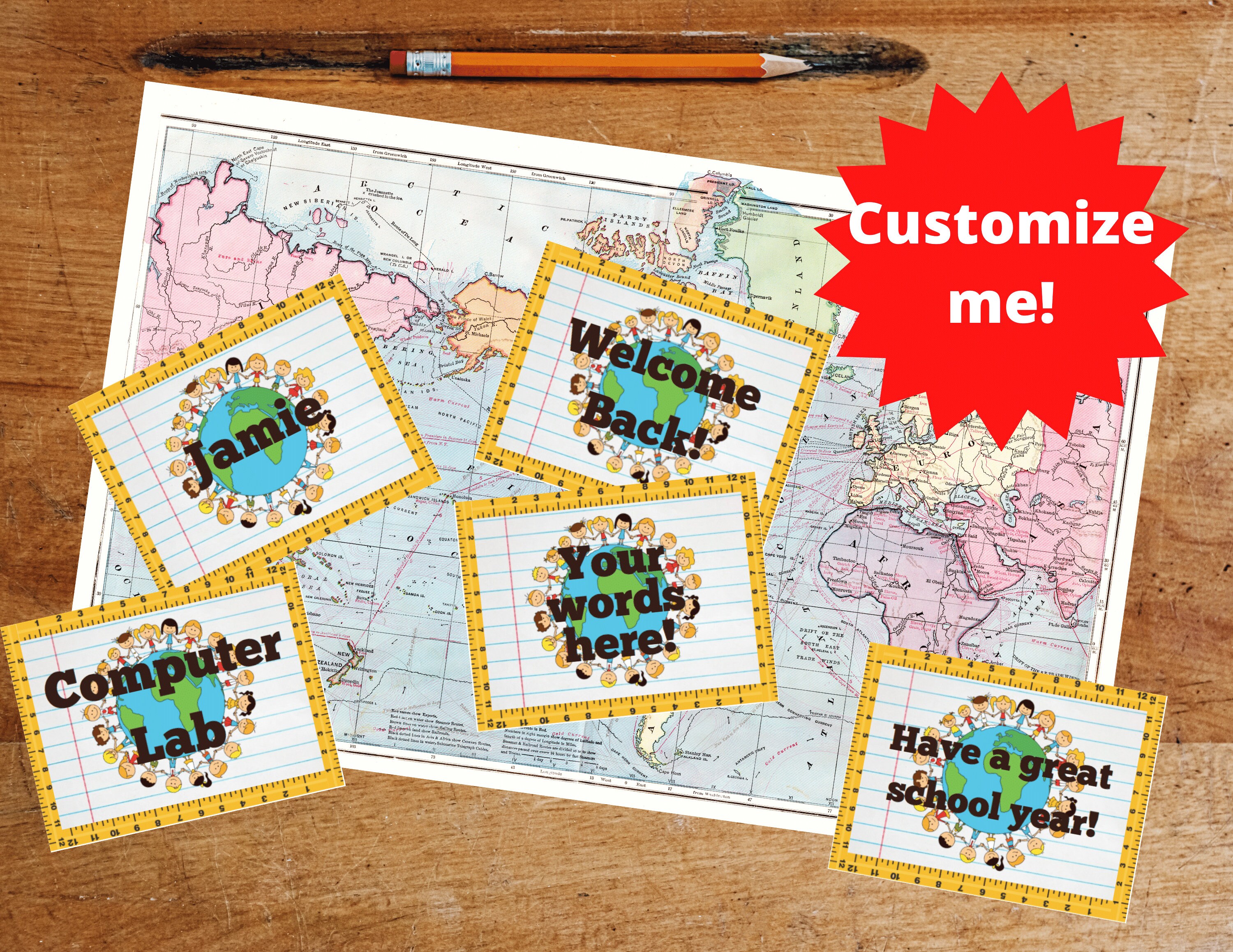 Customizable School Labels, Student Name Tags, Cubby Labels, Class ...