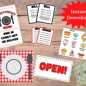 Dramatic Play Restaurant, Pretend Restaurant, Dramatic Play Menu ...