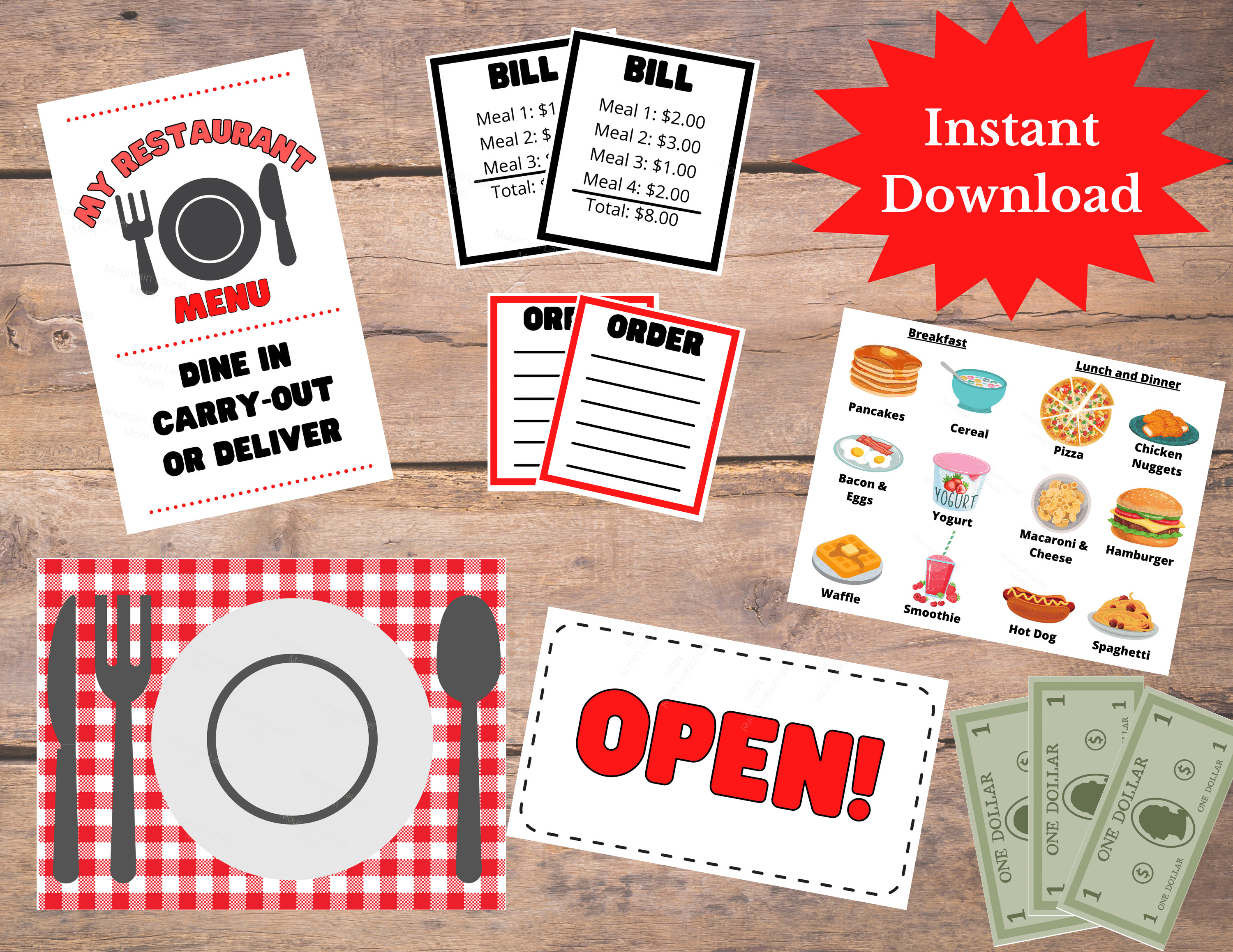 Dramatic Play Restaurant, Pretend Restaurant, Dramatic Play Menu ...