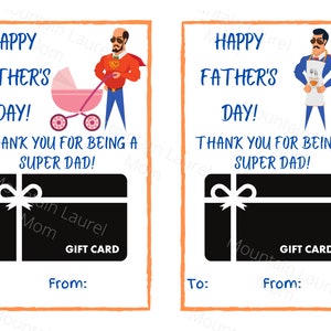 Father's Day Printable Gift Card Holder Father's Day - Etsy