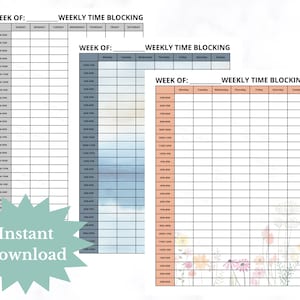 Weekly Time Blocking, Time Blocking, Weekly Schedule, Time Management ...