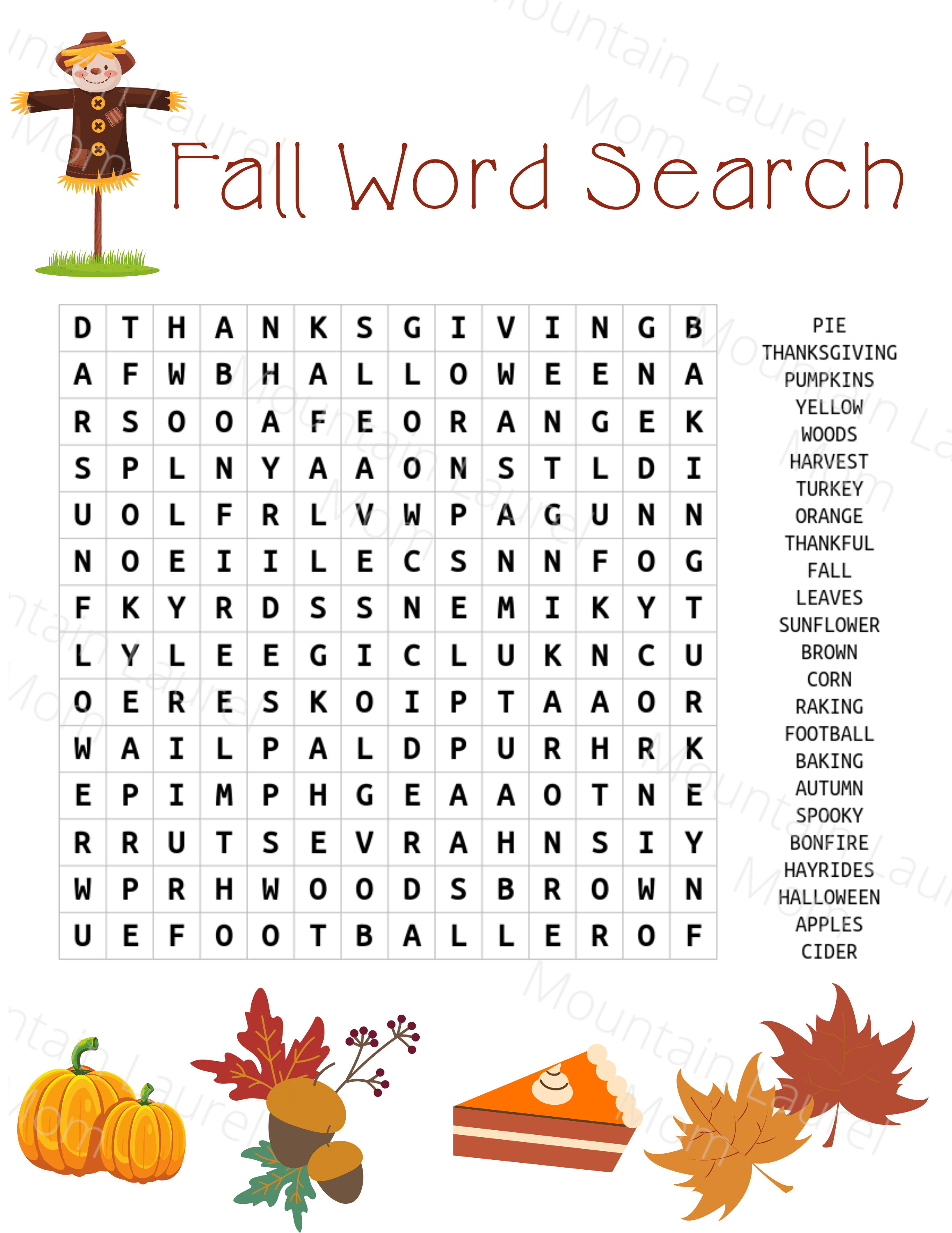 Fall Word Search, Fall Printable, Autumn Word Search, Fall Activities ...