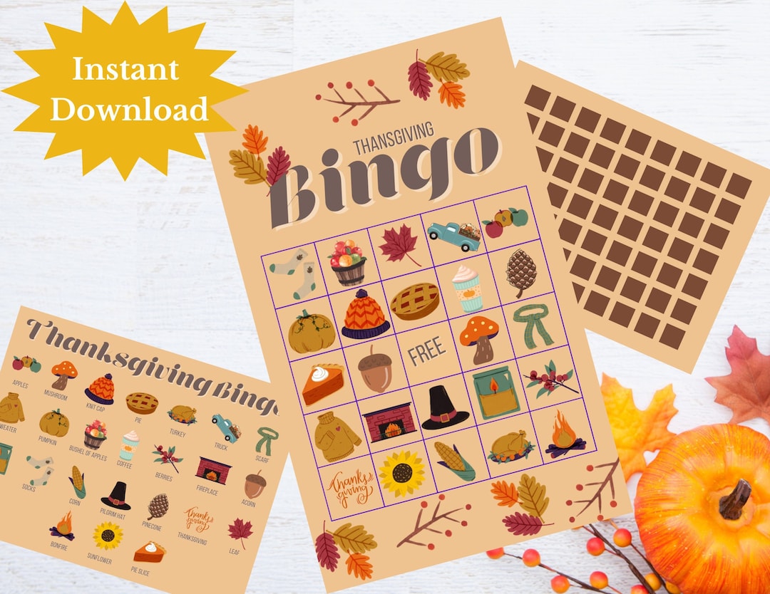 Thanksgiving Bingo, Thanksgiving Dinner Activity, Thanksgiving ...