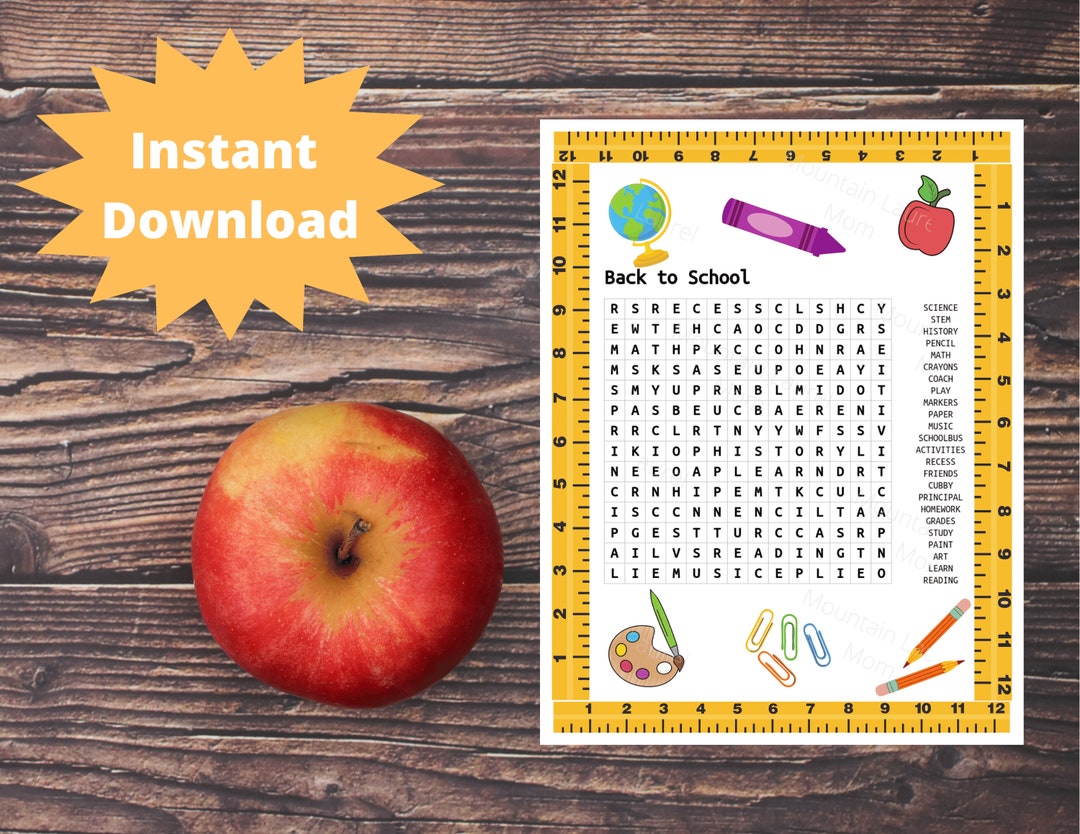 Back to School Word Search, Back to School Printable, School Word Games ...