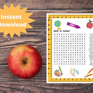 Back to School Word Search, Back to School Printable, School Word Games ...