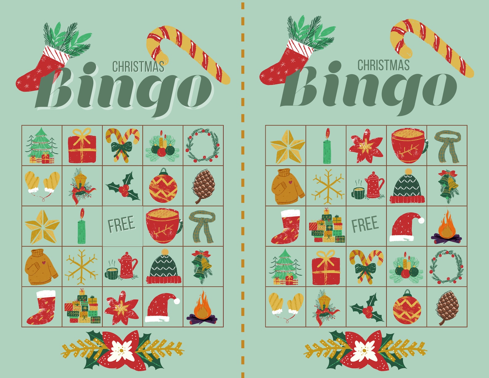 Christmas Bingo, Christmas Party Activity, Christmas Printable Activity ...