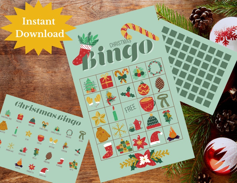 Christmas Bingo, Christmas Party Activity, Christmas Printable Activity ...
